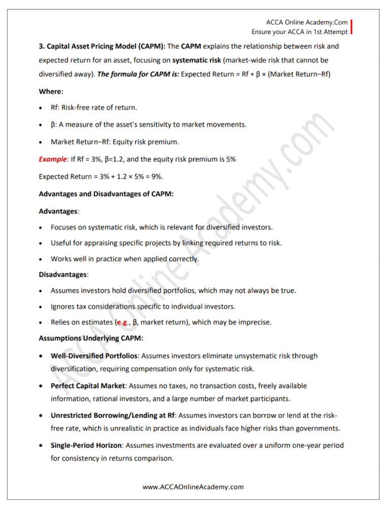 Ch 17: The Cost of Capital – ACCA Online Academy