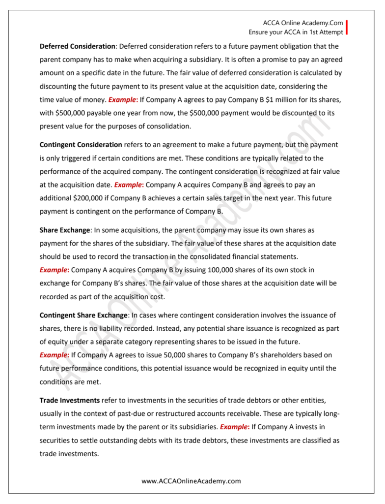 Ch 18: Consolidated Statement of Financial Position – ACCA Online Academy