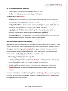 Ch 15: IAS 37 and IAS 10 – ACCA Online Academy