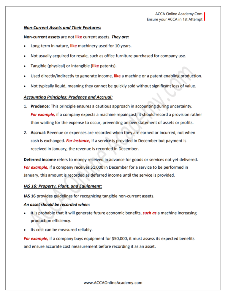 Ch 2: Tangible Non-Current Assets – ACCA Online Academy